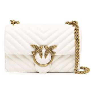 Pinko love one mini crossbody bag white