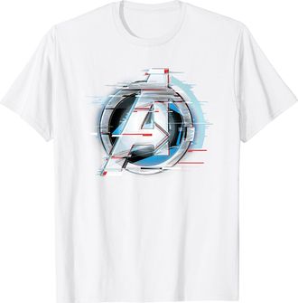 MARVEL Avengers Endgame Team Tech Logo T-Shirt, Unisex Erwachsene, Fans, Kinder, Erwachsene, Alltag, Casual, Weiß, S, Kurzarm