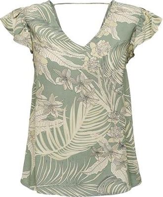 Only Onlpalina Life SS Col en V Ptm Chemisier à Manches Courtes, Vert, S Femme