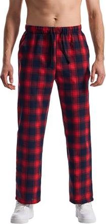 Generic Pantalon stretch &agrave; carreaux pour homme - Pantalon de loisirs - Pantalon long - Taille &eacute;lastique - Coupe droite - Pantalon de pyjama - Pantalon de d&eacute;te