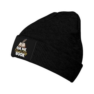 Generic Extensible Bonnet Souple Tricot&eacute;, Posez-Moi des Questions sur Mon Livre, &Eacute;pais Chapeau dhiver Tricot&eacute;, Bonnets en Tricot pour Sports, Femme, Ski