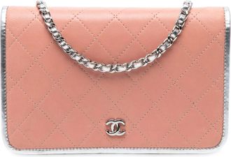 Chanel Hobo Bags - CC Quilted Bicolor Lambskin Wallet On Chain - Gr. unisize - in Gold - für Damen