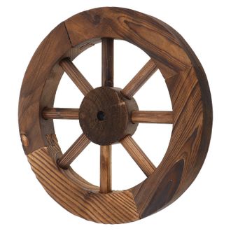 FOMIYES H&ouml;lzernes Wagenrad Wanddeko &Oslash; 25cm Rustikale Raddekoration f&uuml;r Wohnzimmer Schlafzimmer Balkon Nostalgischer Holzwagenrad Wandbehang