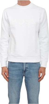 HUGO BOSS Homme, Sweatshirts et sweats &agrave; capuche, Blanc, Taille: M SweaT-shirt Ras du Cou Salbo