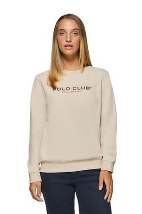 Polo Club Sweatshirt Beige Slim Fit 100% Coton pour Femme - Sweatshirt &agrave; Manches Longues et Col Rond