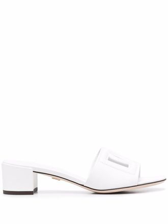 Dolce & Gabbana mules à logo DG 40 mm - Blanc
