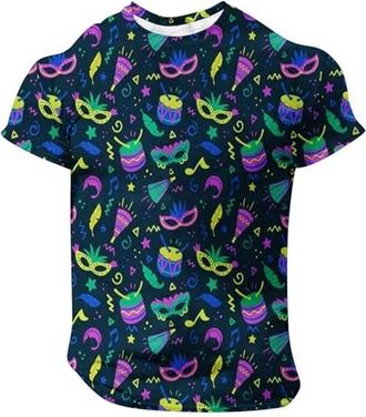 Generic Costume de carnaval pour homme - T-shirt confortable &agrave; col rond basique - T-shirt d&eacute;t&eacute; &agrave; manches courtes avec motif masque - V&ecirc;tement de sport - T-shi