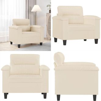 vidaXL Chaise de canapé beige 60 cm tissu microfibre - Fauteuil - Chaise De Canapé - Canapé Simple - Canapé Beige - Microfibre - Home & Living