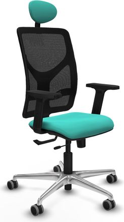 Piqueras y Crespo Gepolsterter Schreibtischstuhl mit 2D-Armen, h&ouml;henverstellbare Lendenwirbelst&uuml;tze und festes Kopfteil, ausgestattet mit Syncro/Traslack und Schneidesc