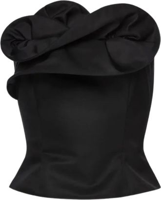 Magda Butrym ruffled corset top - Schwarz
