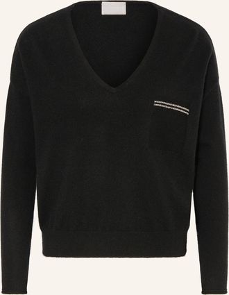 Hemisphere Hemisphere Cashmere-Pullover Mit Schmucksteinen schwarz