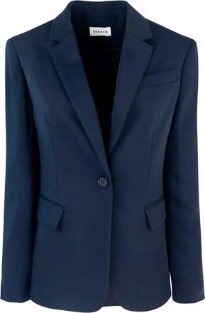 P.A.R.O.S.H. P.a.r.o.s.h., Femme, Vestes, Bleu, Taille: 36 FR Veste Bleue Classique avec Un Bouton