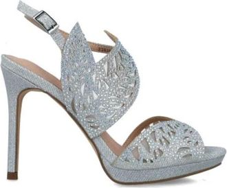 Menbur Femme, Chaussures, Gris, Taille: 39 EU Sandalo foglia e strass