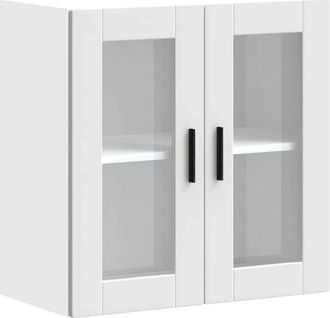 vidaXL K&uuml;chen-H&auml;ngeschrank mit Glast&uuml;r Porto Wei&szlig; vidaXL