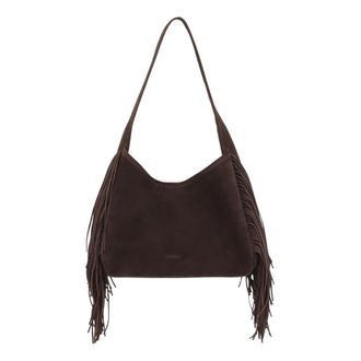 Kazar Wildleder-Umh&auml;ngetasche mit auff&auml;lligen Quasten - - Bags - Damen - Braun - ONE SIZE