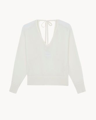 Kujten Pull cachemire col v dos nu - Pull Marta