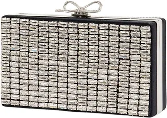 Self Portrait Crystal-Embellished Clutch - Silver