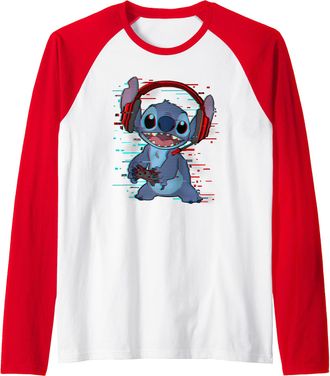 Disney Lilo & Stitch Gamer Glitch Headset and Controller Raglan