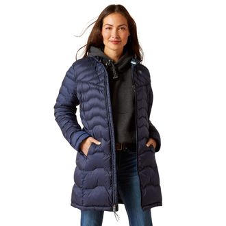 Ariat Womens Ideal Down Insulated Coat Long Sleeve in Navy, Size X-Small, by Ariat