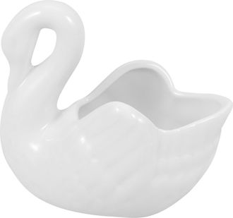 Cabilock Mini Blumentopf Schwan Keramik Tischvase Blumentopf OHNE Loch Pflanzgef&auml;&szlig;e Sukkulente Kaktus T&ouml;pfe Kunstblumen Vase Stiftek&ouml;cher Stiftbecher Schreibti