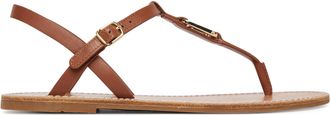 Tommy Hilfiger Sandalen Tommy Hilfiger Leather Thong Sandal FW0FW09127 Braun
