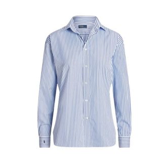 Polo Ralph Lauren Gestreiftes Baumwollpopeline-Hemd - - Blouses & Shirts - Damen - Blau - 2XS