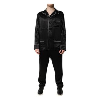 Dolce & Gabbana Seiden Pyjama Set - - Nightwear & Lounge - Herren - Schwarzk - XS