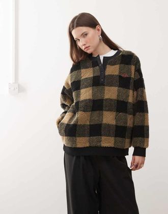 Quiksilver Mercury Barranco - Sweatshirt aus Sherpa-Fleece in Woodlands Elmwood-Neutral