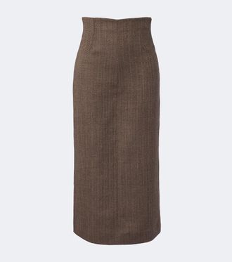Maison Margiela Jupe midi en laine
