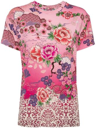Johnny Was T-Shirt mit Blumen-Print - Rosa