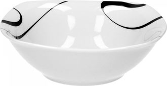 Van Well Galaxy Müslischale, Suppenschale, kleine Schale, Ø 14,3 cm, 300 ml, Liniendekor, edles Marken-Porzellan