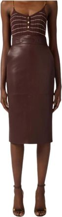 Elisabetta Franchi Femme, Jupes, Brun, Taille: 44 FR Jupe Midi