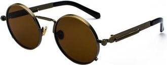 Generic Lunettes De Soleil Printemps Monture En M&eacute;tal Hommes Et Femmes F&ecirc;te Photo Vacances Lunettes De Soleil(Brown)