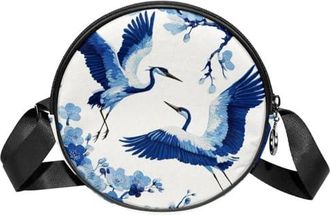 Generic Sac &agrave; bandouli&egrave;re Circle pour femme, petit sac &agrave; bandouli&egrave;re bleu avec fermeture &eacute;clair, bretelles r&eacute;glables, sac &agrave; main rond d&eacute;contract&eacute; pour femmes 