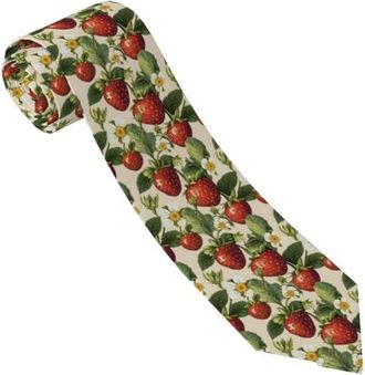 Generic Imprimé De Fleurs De Fraise Cravate Décontractée Cravates Doux Cravatte Pour Formelle Mariage Adultes