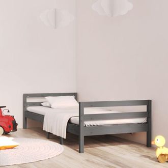 vidaXL Cadre de lit sans matelas gris 90x200 cm bois de pin massif Vidaxl