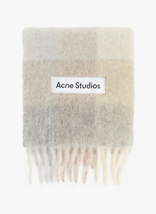 Acne Studios Echarpe &agrave; carreaux en laine m&eacute;lang&eacute;e