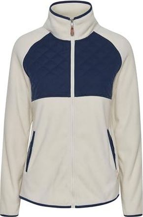 Oxmo OXMalin Veste polaire sweat-shirt veste pour femme avec col montant, Oatmeal (130401), XL