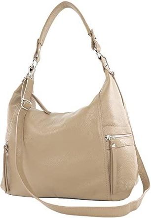 modamoda.de T229 - Sac à bandoulière ital en cuir, Noir, L