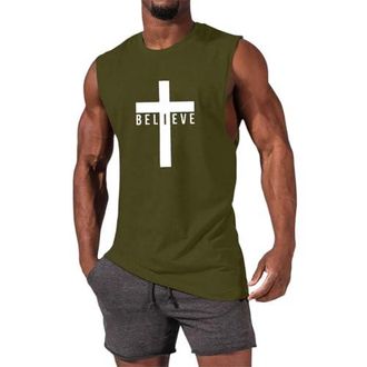 Generic Débardeurs de Sport pour Hommes Chemises Graphiques à Coupe Ample Chemises (Dark Green, XXXL)