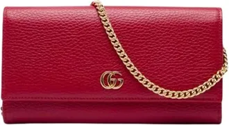 Gucci Portefeuille sur cha&icirc;ne Pre-owned - Femme - Pre-owned - Rouge - Taille: ONE Size