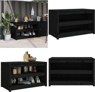 vidaXL Vidaxl - Armoire de cuisine dextérieur noir 106x55x64cm bois pin massif - Meuble De Cuisine Extérieur - Armoire De Cuisine Extérieure - Cuisine
