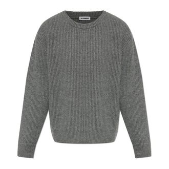 Jil Sander Wollpullover mit Rundhalsausschnitt - - Knitwear - Herren - Grau - XL
