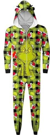 Generic Le Grinch Pyjama Noel Famille De Grinch Coton Ensemble Bebe Couple Homme The Hiver Garcon Femme Ensembles Noël Enfant Deguisement Adulte Vetement Cost