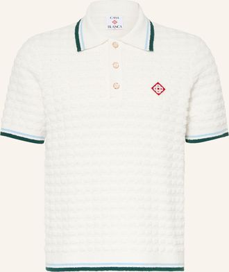 Casablanca Frottee-Poloshirt Slim Fit weiss
