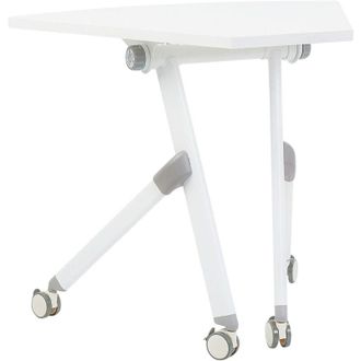 Beliani Beliani - Schreibtisch Wei&szlig; MDF-Tischplatte u. Metallgestell 90x64 cm Modulsystem Klappbar Faltbar mit Rollen Mobil B&uuml;rotisch f&uuml;r Homeoffice B&uuml;ro
