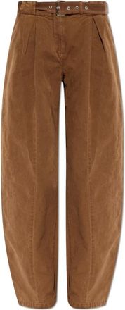 Blumarine Femme, Pantalons, Brun, Taille: 36 FR Pantalon ample avec ceinture