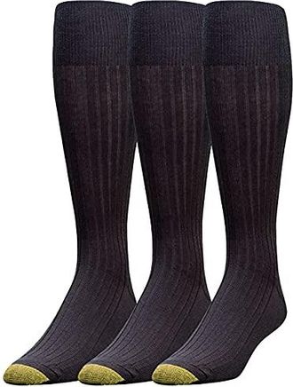 Gold Toe GOLDTOE Lot de 3 paires de chaussettes décontractées pour homme, Noir, XL