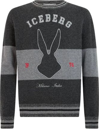 Iceberg Rundhals-Pullover - - Knitwear - Herren - Grau - L