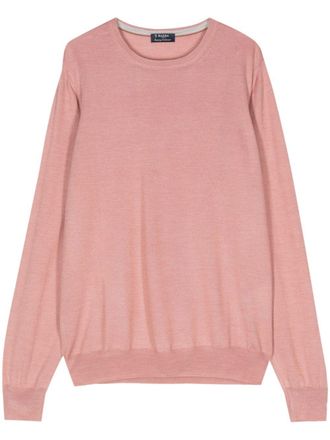 Barba pull fin en laine vierge - Rose